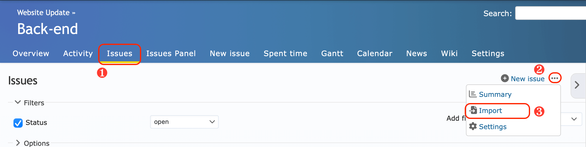 Importing Issues with CSV | My Redmine Global Edition