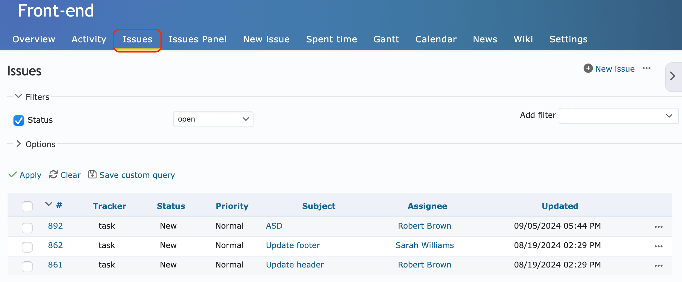 2. Issue List | My Redmine Global Edition