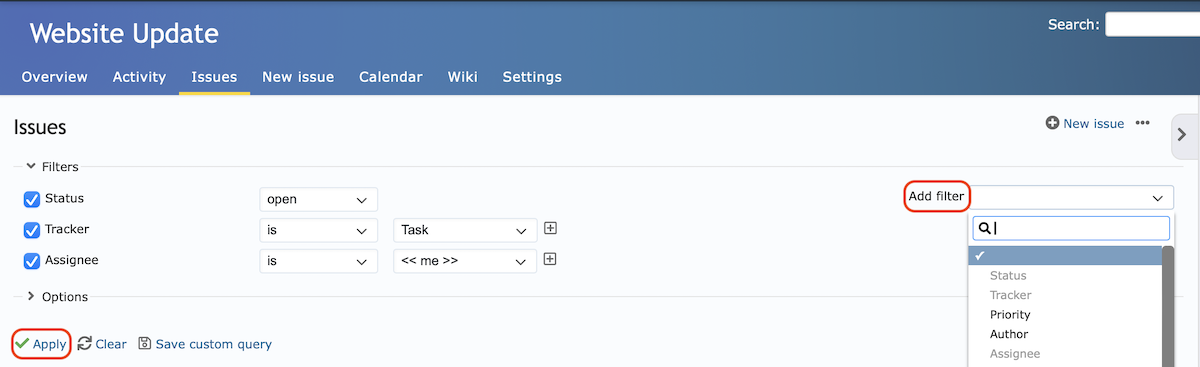 2. Issue List | My Redmine Global Edition