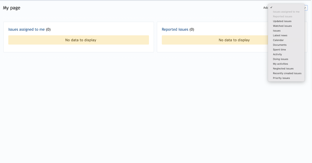 My Page Blocks | My Redmine Global Edition