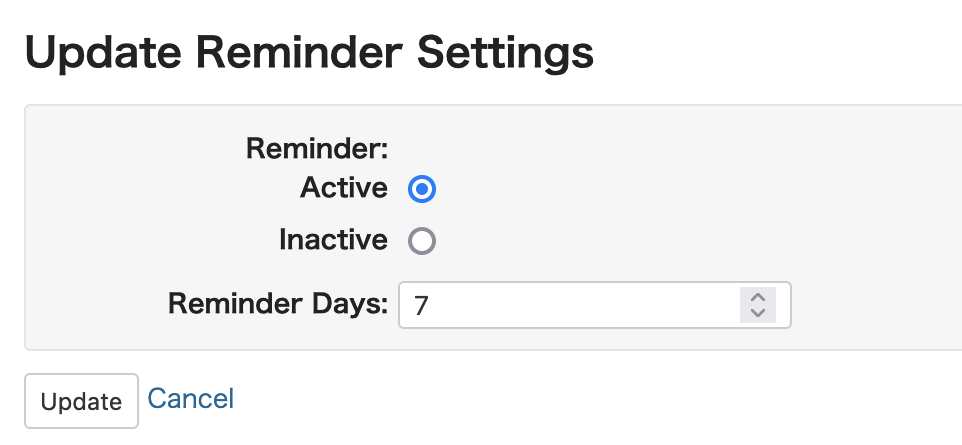 Reminder Settings | My Redmine Global Edition